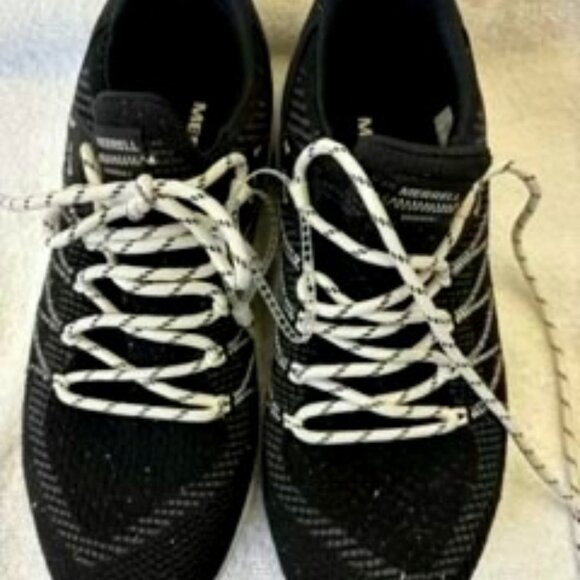 Merrell | Shoes | Merrell Sneakers In Black With White And Black Laces ...